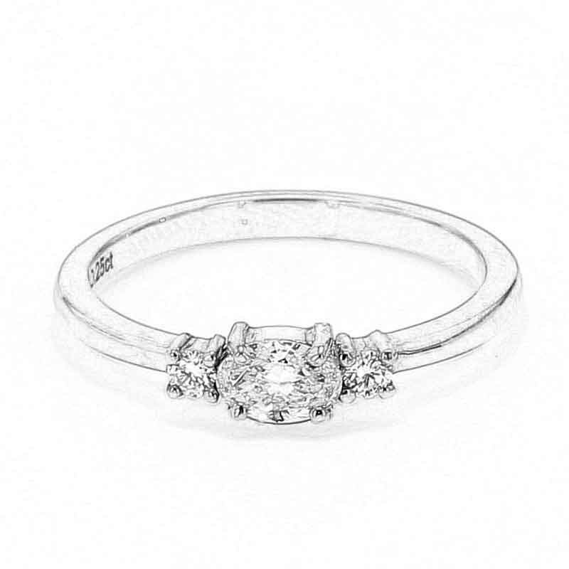 Guld 3-stens ring med ædelsten eller diamanter - Lyra